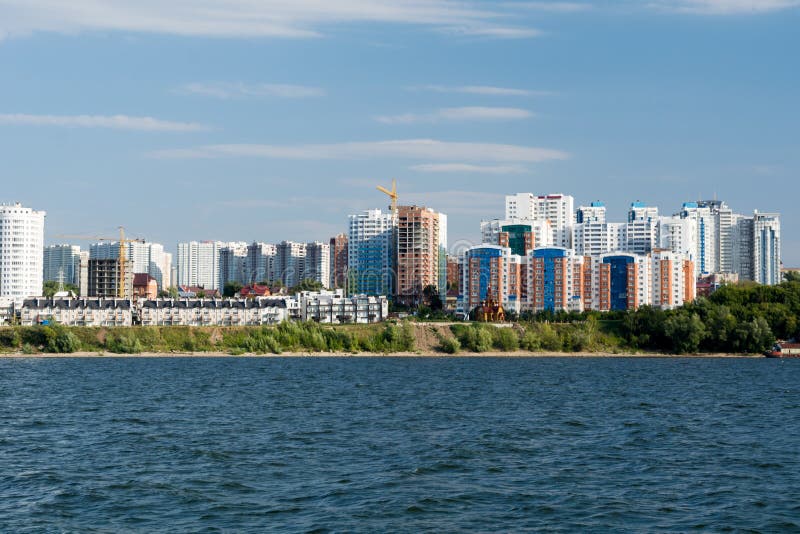 City of Samara with the Volga River Stock Photo - Image of view, home ...