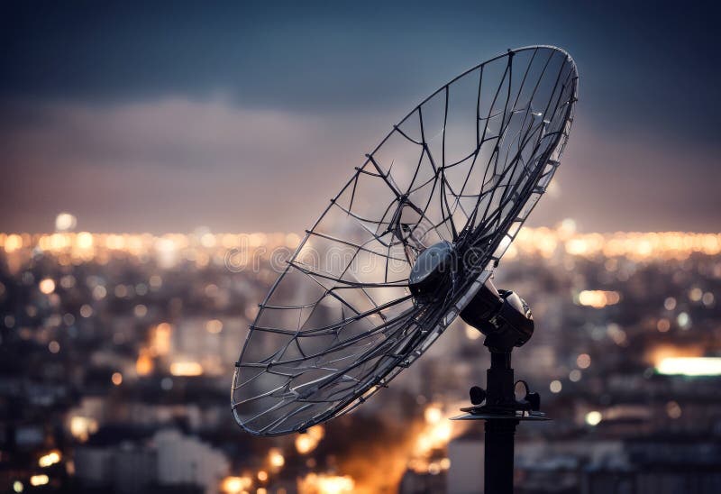City Satellite a Dish Telecom Television Datum Big Antennae Technology ...
