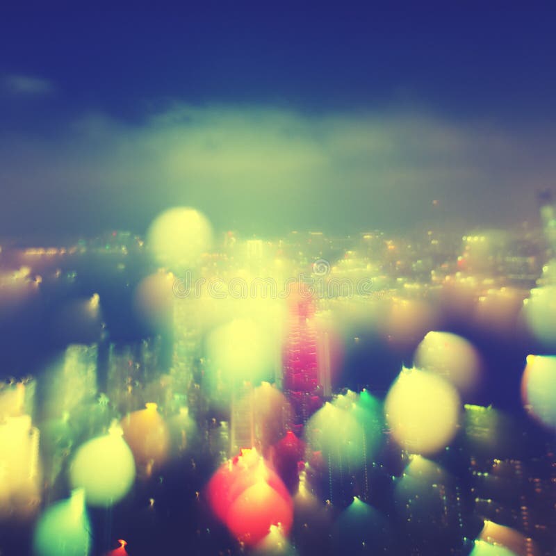 City Scape Colorful Lights Concept Stock Photo - Image of concept ...