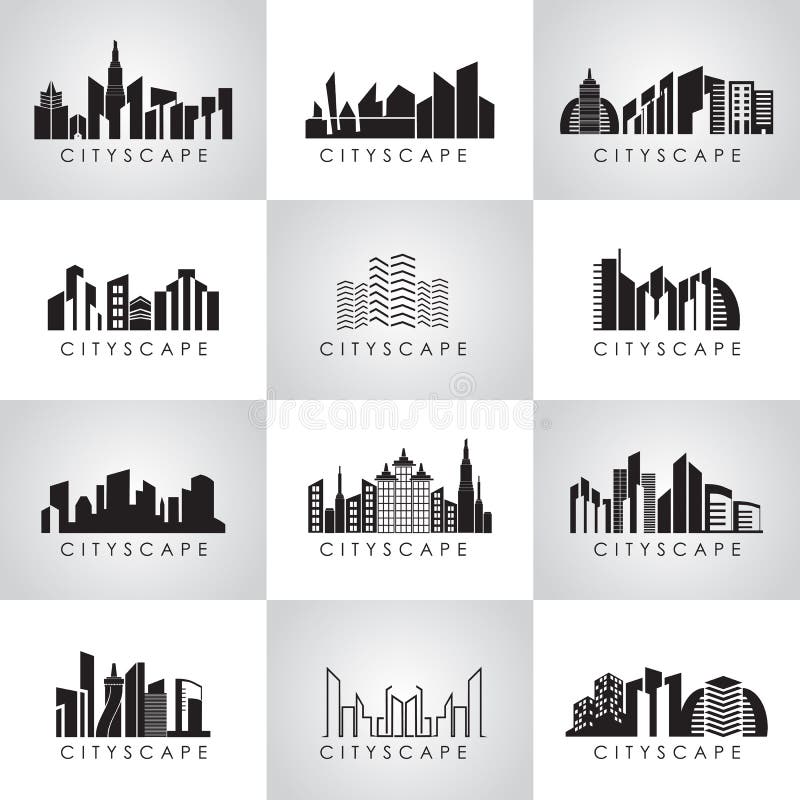 City Scape Logo Design Vector Template Stock Vector - Illustration of ...