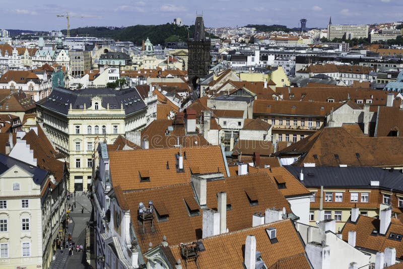 City Scape Overlooking Prague, CZ Stock Image - Image of bridge ...