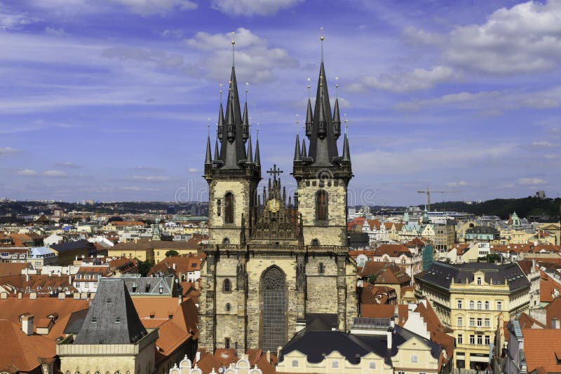 City Scape Overlooking Prague, CZ Stock Image - Image of exterior ...