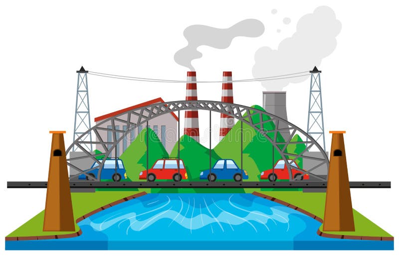 Cars Bridge White Background Stock Illustrations – 144 Cars Bridge ...