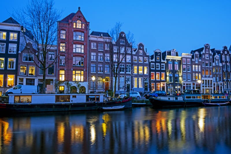 City Scenic from Amsterdam in the Netherlands at Sunset Stock Image ...
