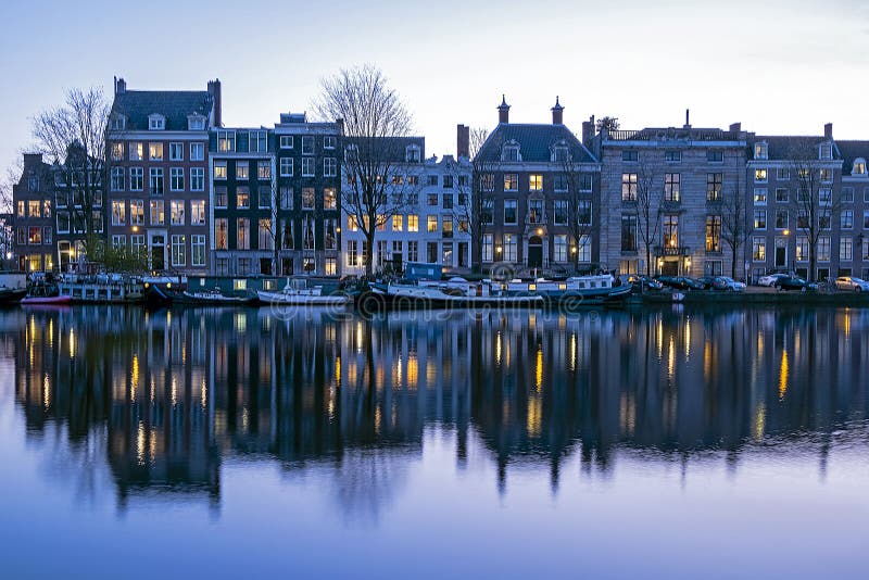 City Scenic from Amsterdam Netherlands at Sunset Stock Image - Image of ...