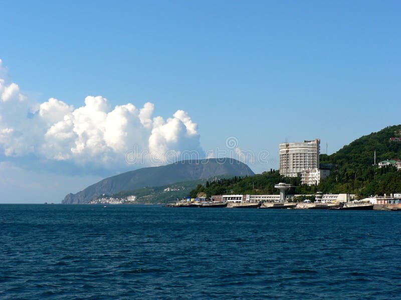 City on seafront stock photo. Image of coastline, green - 57620422