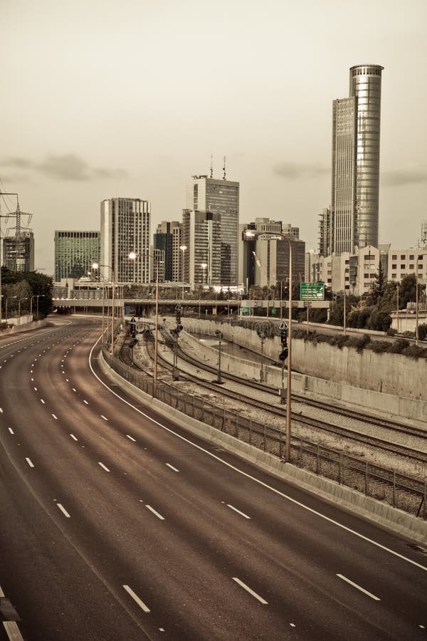 City sepia toned stock image. Image of city, aviv, modern - 17916165
