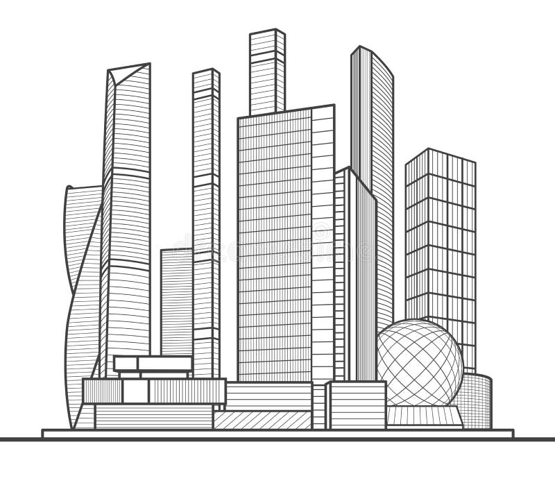 Urban City Infrastructure Illustration. People Walking at Street ...