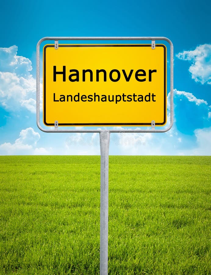 Hannover city sign stock image. Image of street, country - 14574271
