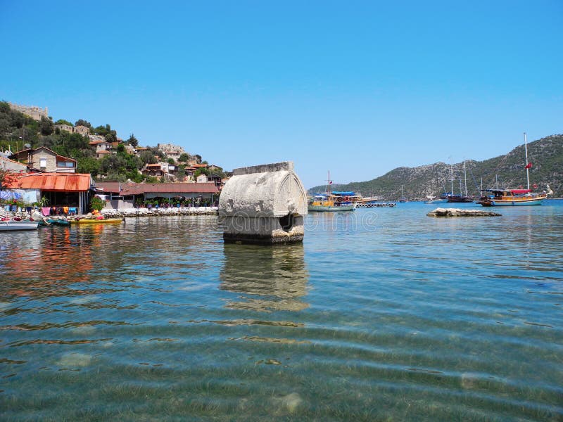 The City of Simena, Turkey. Stock Image - Image of island, antique ...