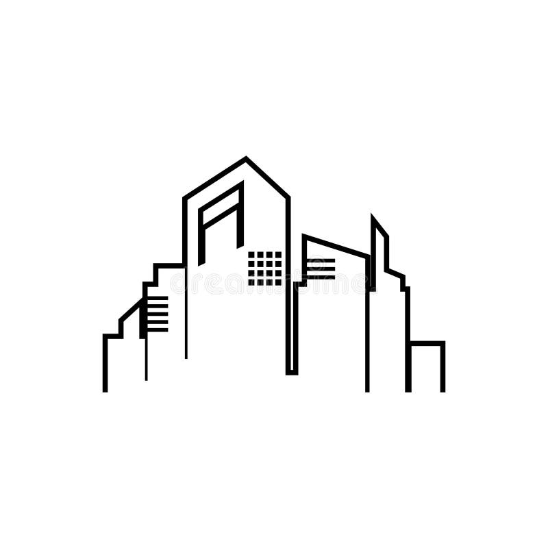 City Sky Line Vector Template Stock Vector - Illustration of icon ...