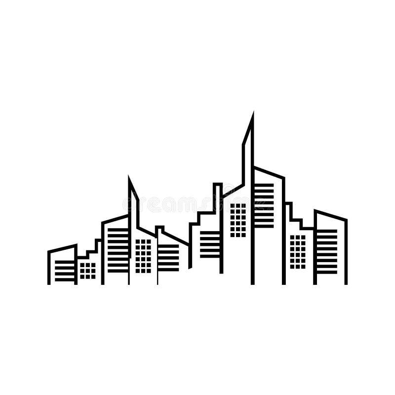 City Sky Line Vector Template Stock Illustration - Illustration of icon ...