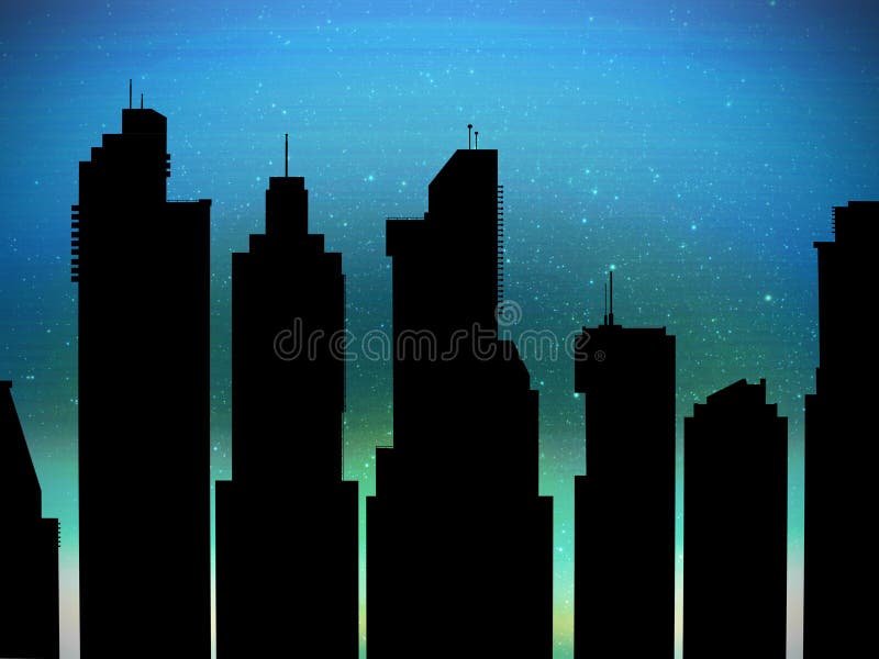 City skyline stock illustration. Illustration of commercial - 22996710