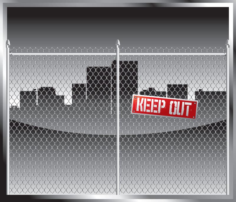 Chain link fence stock vector. Illustration of design - 8915350