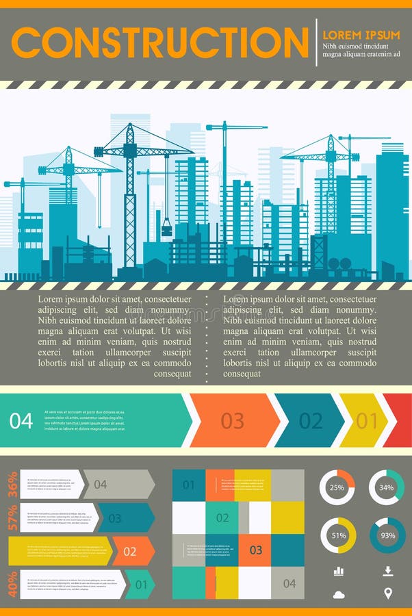 City Skyline Construction Illustration Stock Vector - Illustration of ...