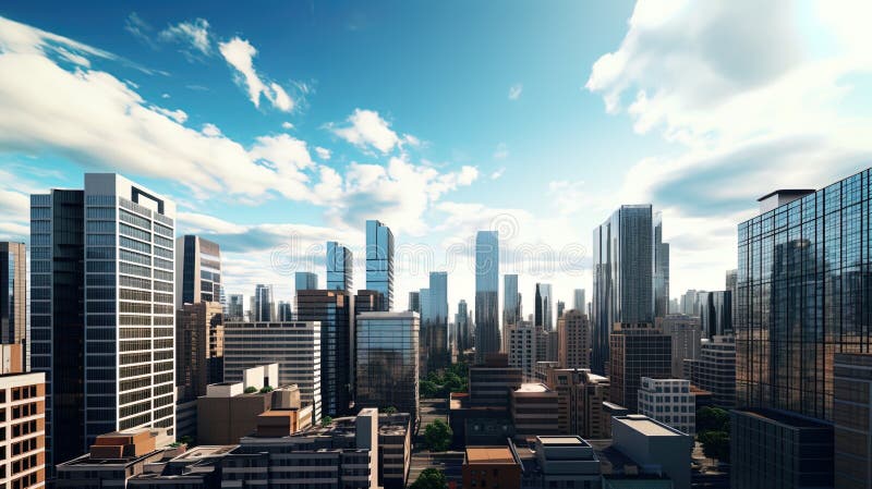 City Skyline: an Extensive View of High Buildings and Office Complexes ...