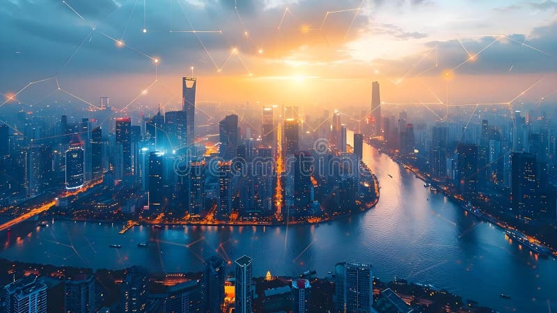 City Skyline Graph Symbolizing Urban Growth and Economic Progress ...