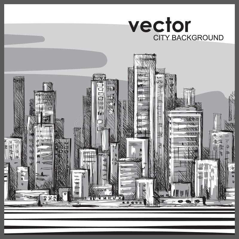 City Hand Drawn, Vector Illustration Stock Vector - Illustration of ...