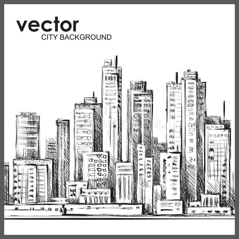 City Hand Drawn, Vector Illustration Stock Vector - Illustration of ...