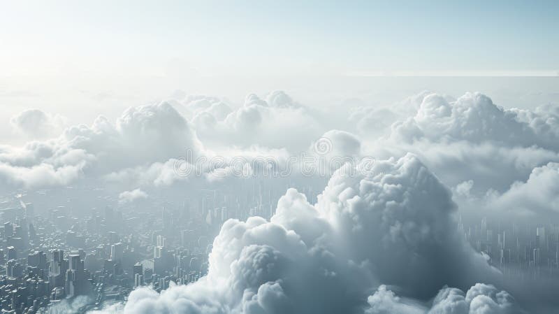 City Skyline Hyper Realistic and Minimalist View of Dynamic Cloudscape ...