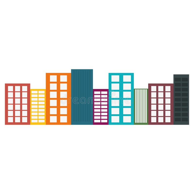 City skyline icon image stock illustration. Illustration of ...