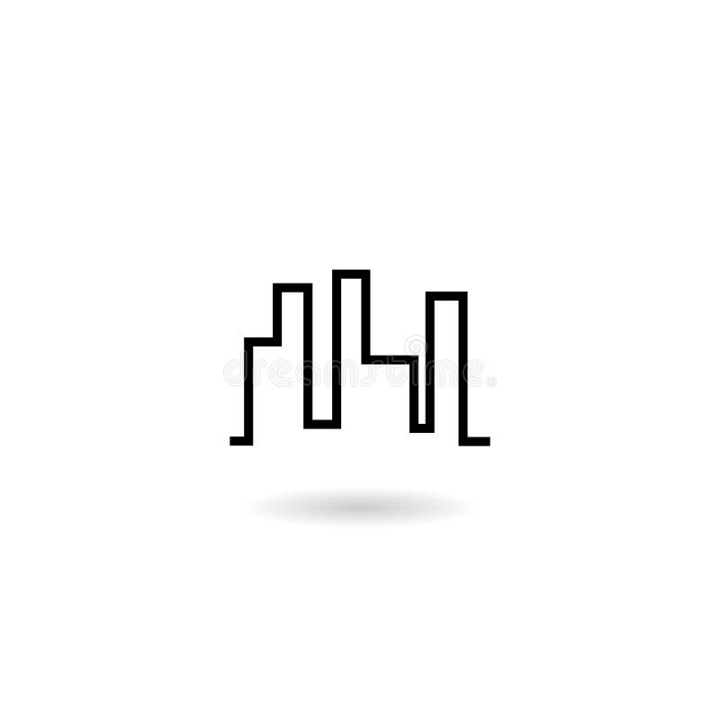 City Skyline Logo with Shadow Stock Vector - Illustration of house ...