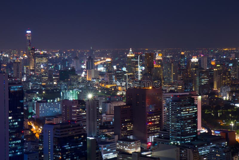 City skyline at night editorial stock photo. Image of viewpoint - 20868923