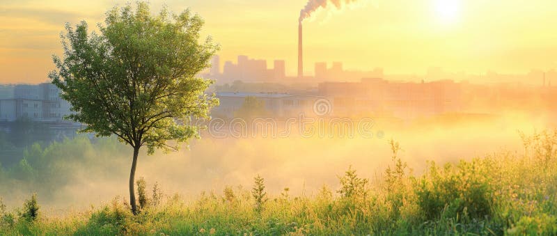 The City Skyline, Shrouded in Mist, Highlights the Jarring Contrast ...