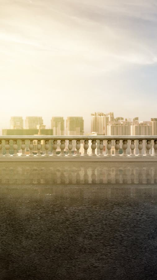 A City Skyline View from a Balcony Stock Photo - Image of sunrise ...