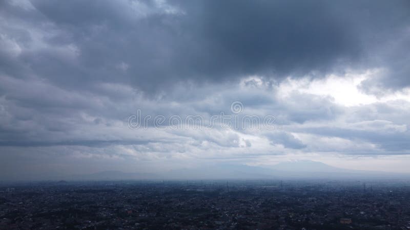 City Skyline View in Rainy Season Stock Photo - Image of depok, city ...
