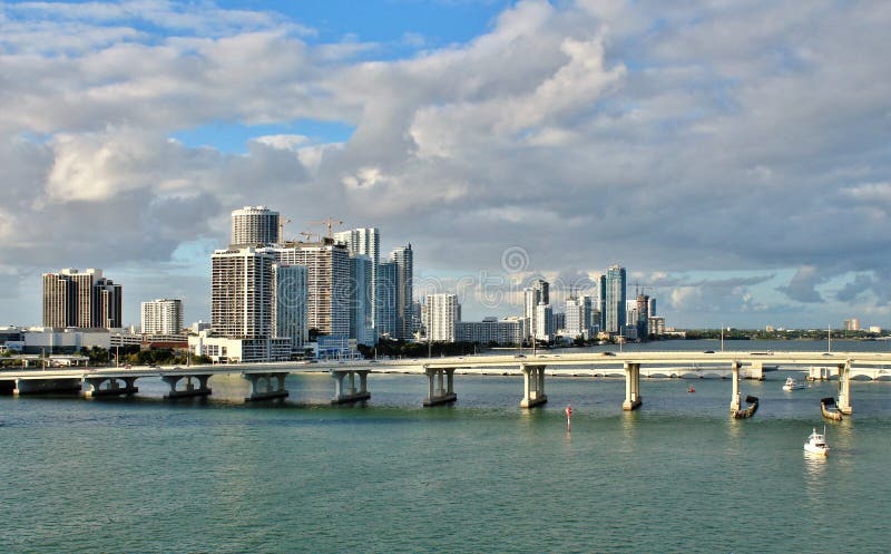 City Skyline and Views of the Ocean in Miami, Florida Editorial ...