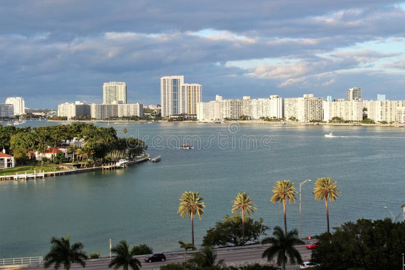 City Skyline and Views of the Ocean in Miami, Florida Stock Photo ...