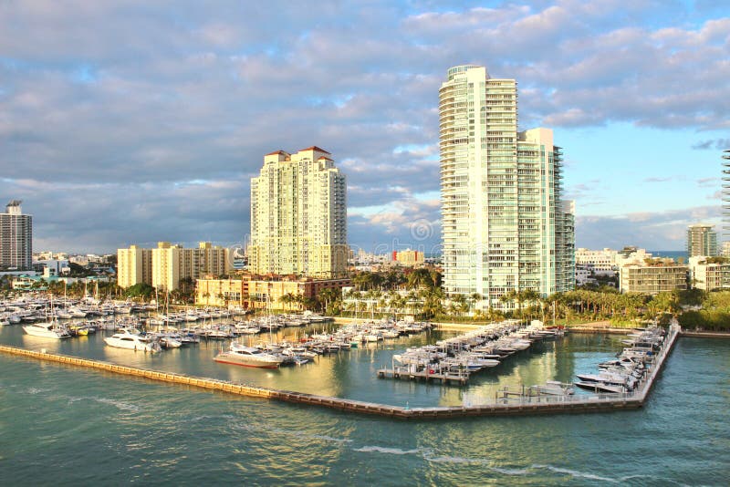 City Skyline and Views of the Ocean in Miami, Florida Stock Image ...