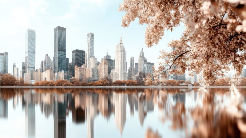 A City Skyline Where Buildings Reflect Different Architectural Styles ...