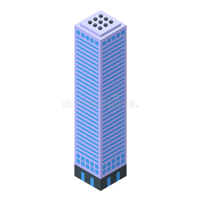 City Skyscraper Icon, Isometric Style Stock Vector - Illustration of ...