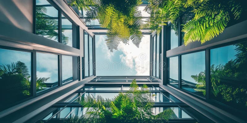 City Skyview through Building Windows Stock Image - Image of metropolis ...