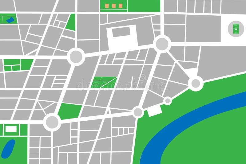 City Small Abstract Town Map Vector Stock Vector - Illustration of ...