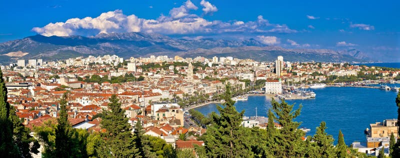 City of Split Panoramic View Stock Photo - Image of aerial, europe ...