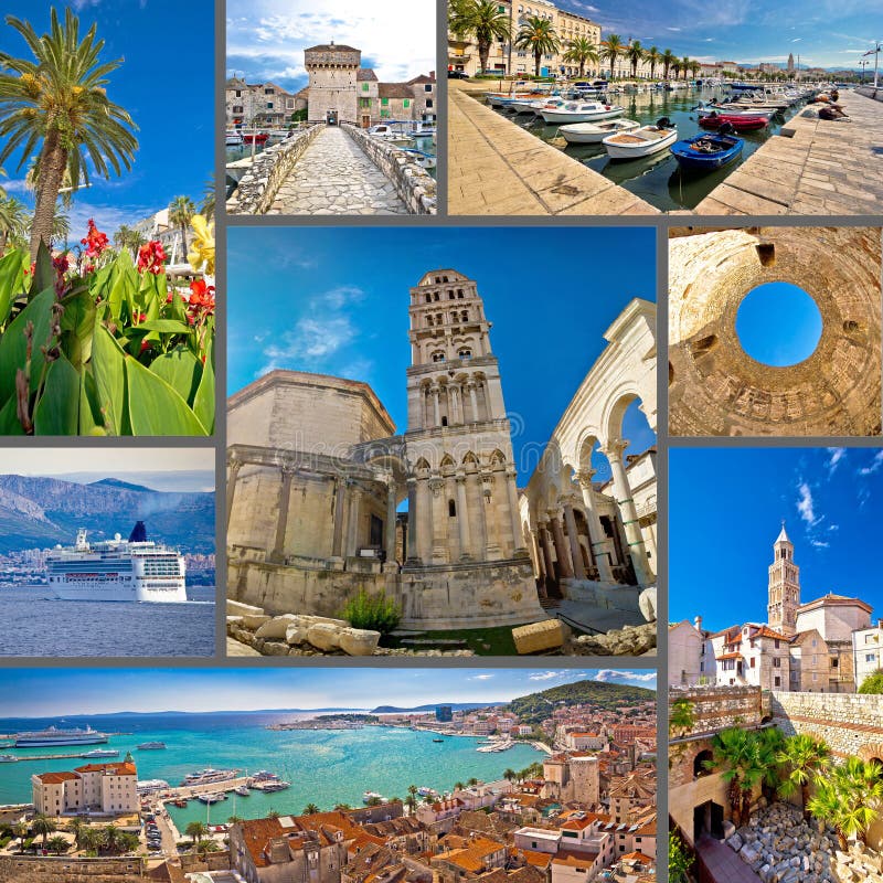 City of Split Tourist Collage Stock Image - Image of colorful, collage ...