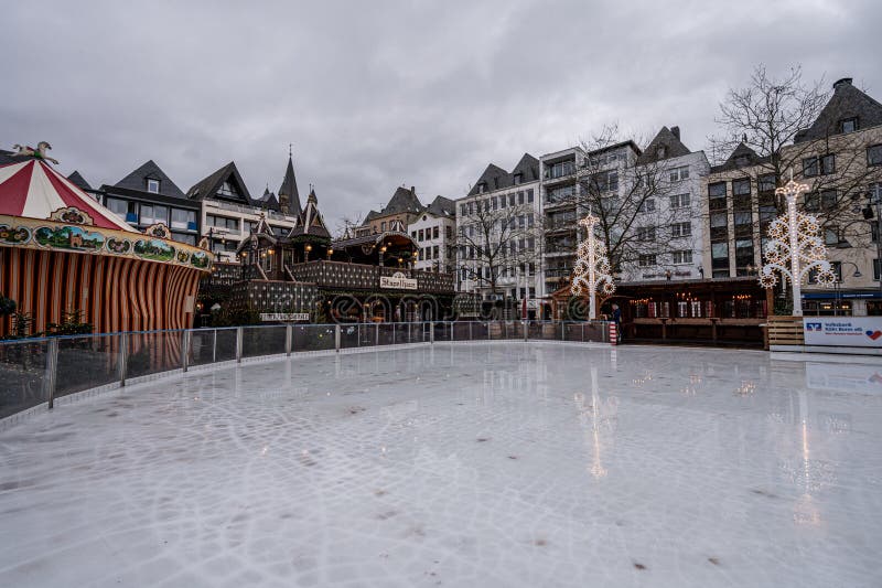 City Square Covered in a Layer of Ice Koln, Germany, Christmas Market ...