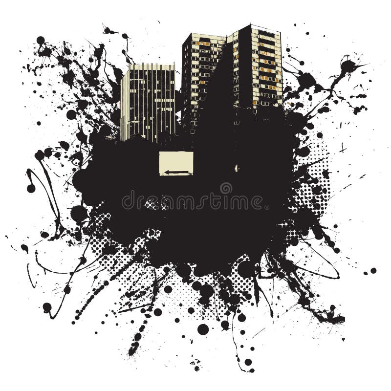 Grunge city design stock vector. Illustration of space - 9135433