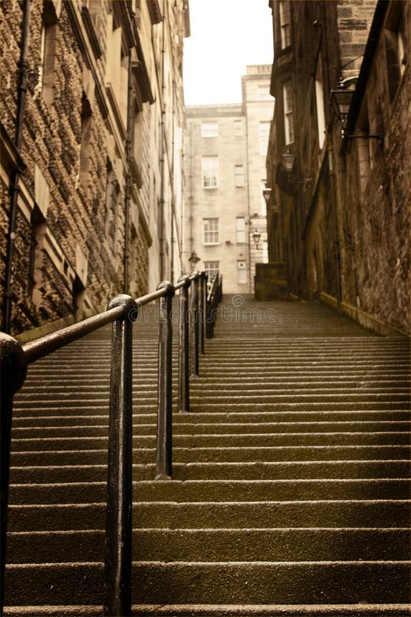 City Steps Edinburgh Scotland Stock Image - Image of hard, scottish ...