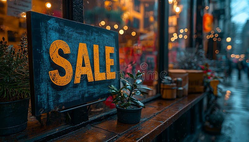 City Store Window Illuminated with Modern Architecture Design Generated ...