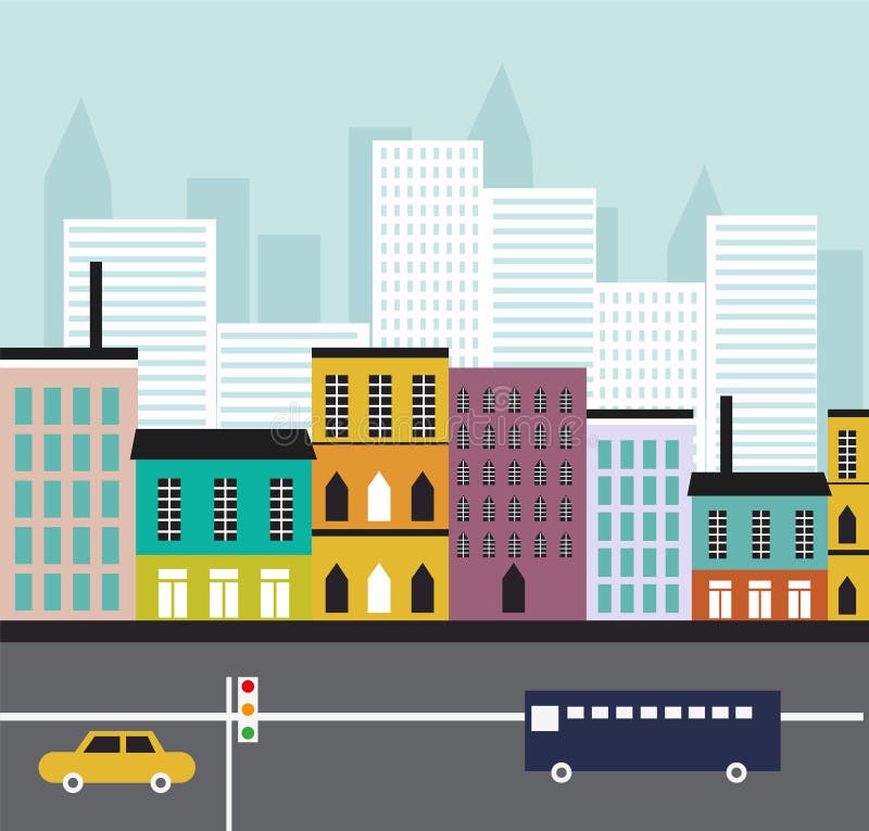 City street background stock vector. Illustration of city - 45146409