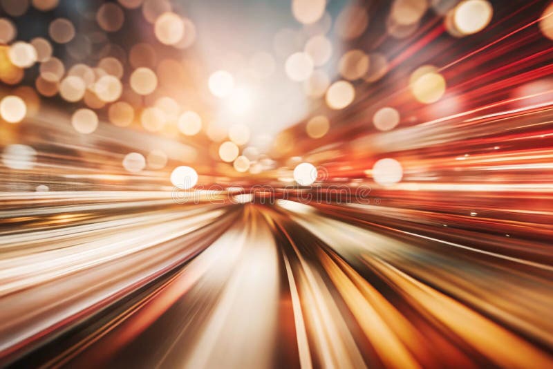 City Street Night Motion Blur Speed Lights Stock Illustration ...