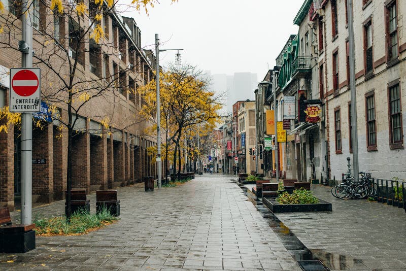 City Street View, Downtown of Montreal, Quebec, Canada - Dec, 2019 ...