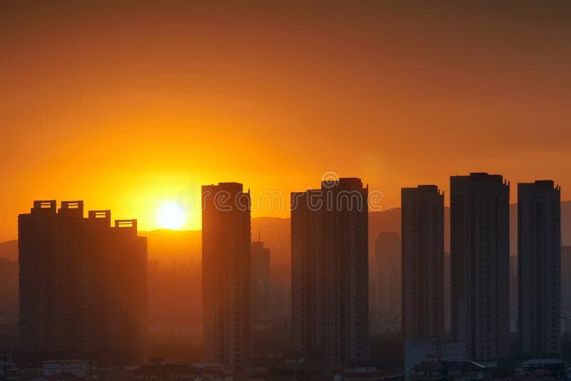 City Sunrise stock photo. Image of builings, sunset, morning - 55207688