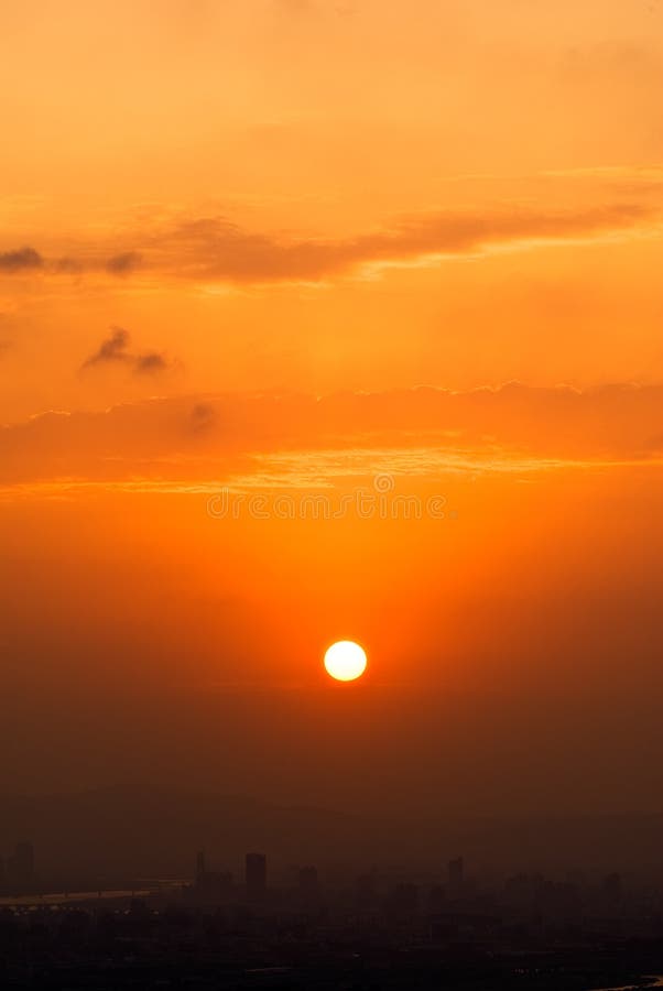 Sunset City Scenes of Skyline in Taipei Stock Photo - Image of downtown ...