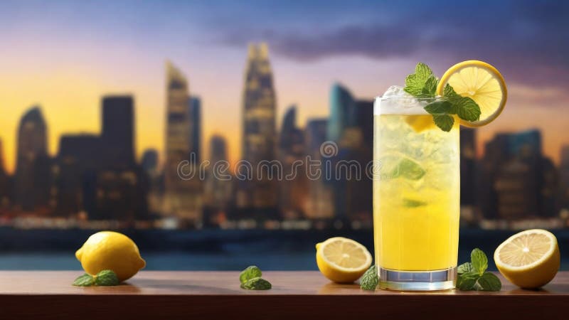City Sunset Lemonade stock image. Image of lime, refreshment - 315902977