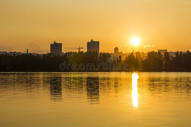 City at sunset stock photo. Image of abstract, light - 152369430